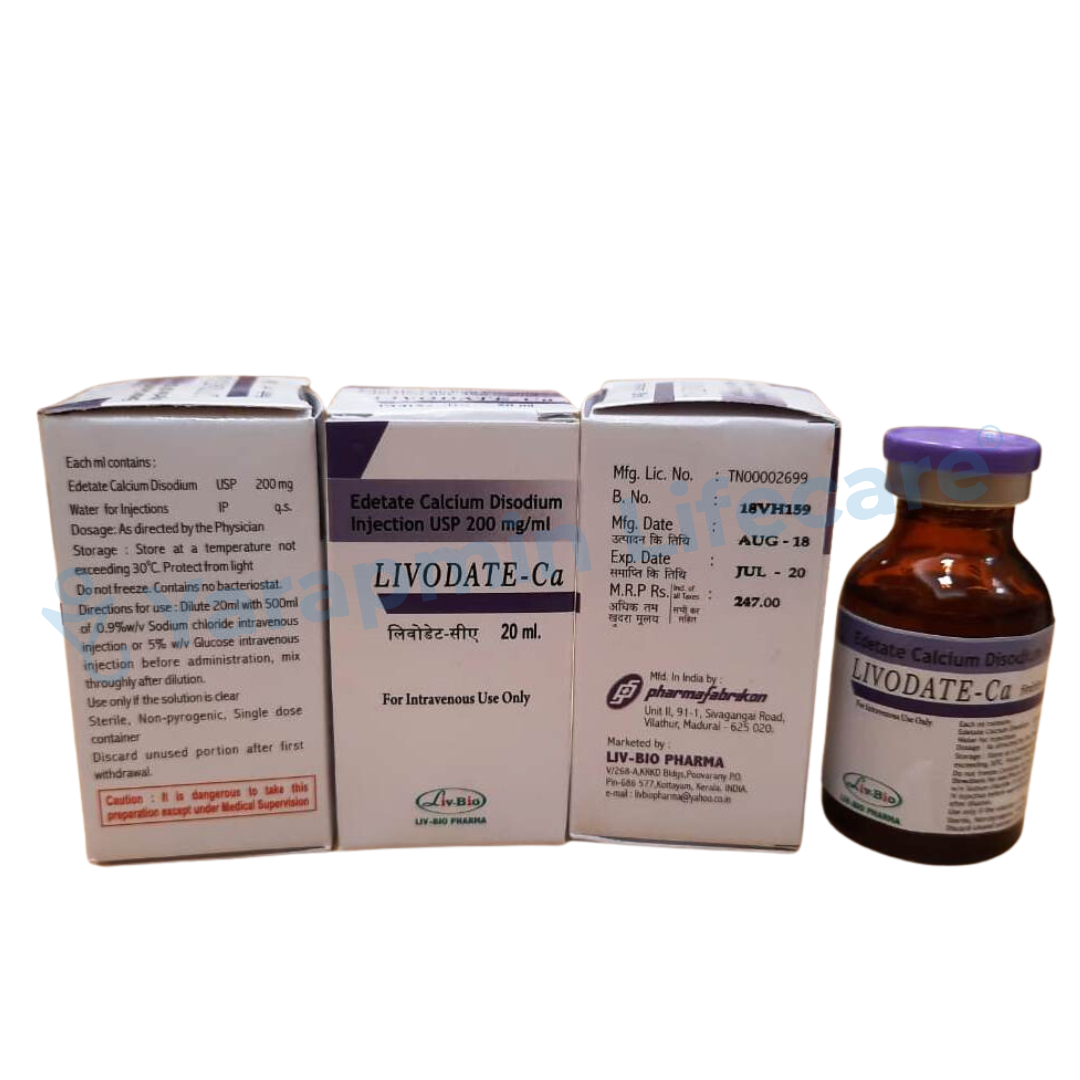 LIVODATE CA ( Edetate Calcium Disodium 150mg/ml, 200mg/ml Injection )